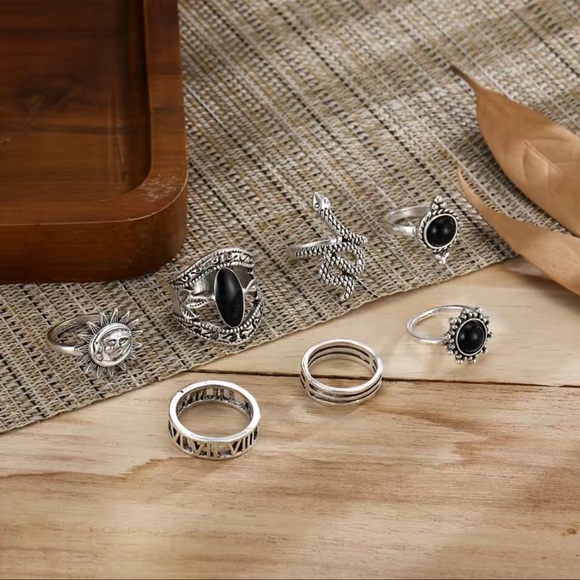 Jewelry | 7piece Boho Sun Goddess Ring Set | Poshmark